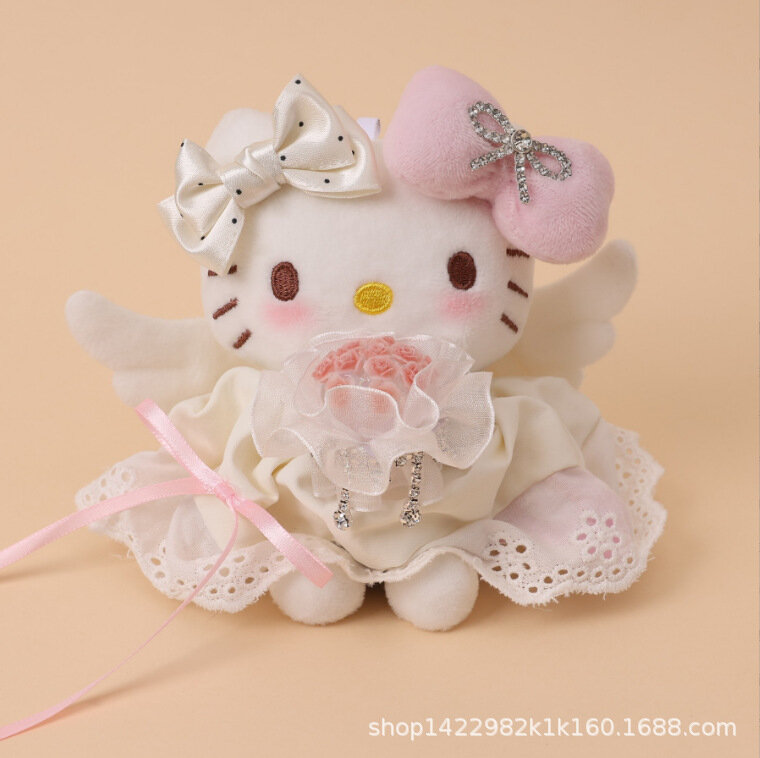 Оригинальный брелок Sanrio Hello Kitty, плюшевый кулон для рюкзака, 10 см, сладкий сон ангел
