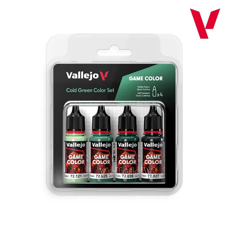 Краски акриловые для моделирования Vallejo серии Game color - Cold Green Color Set 72383 (4 красок по 18 мл)