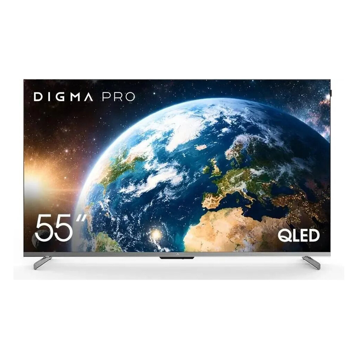 Телевизор Digma Pro 55D, 55", QLED, 4K Ultra HD, смарт ТВ, Google TV, черный