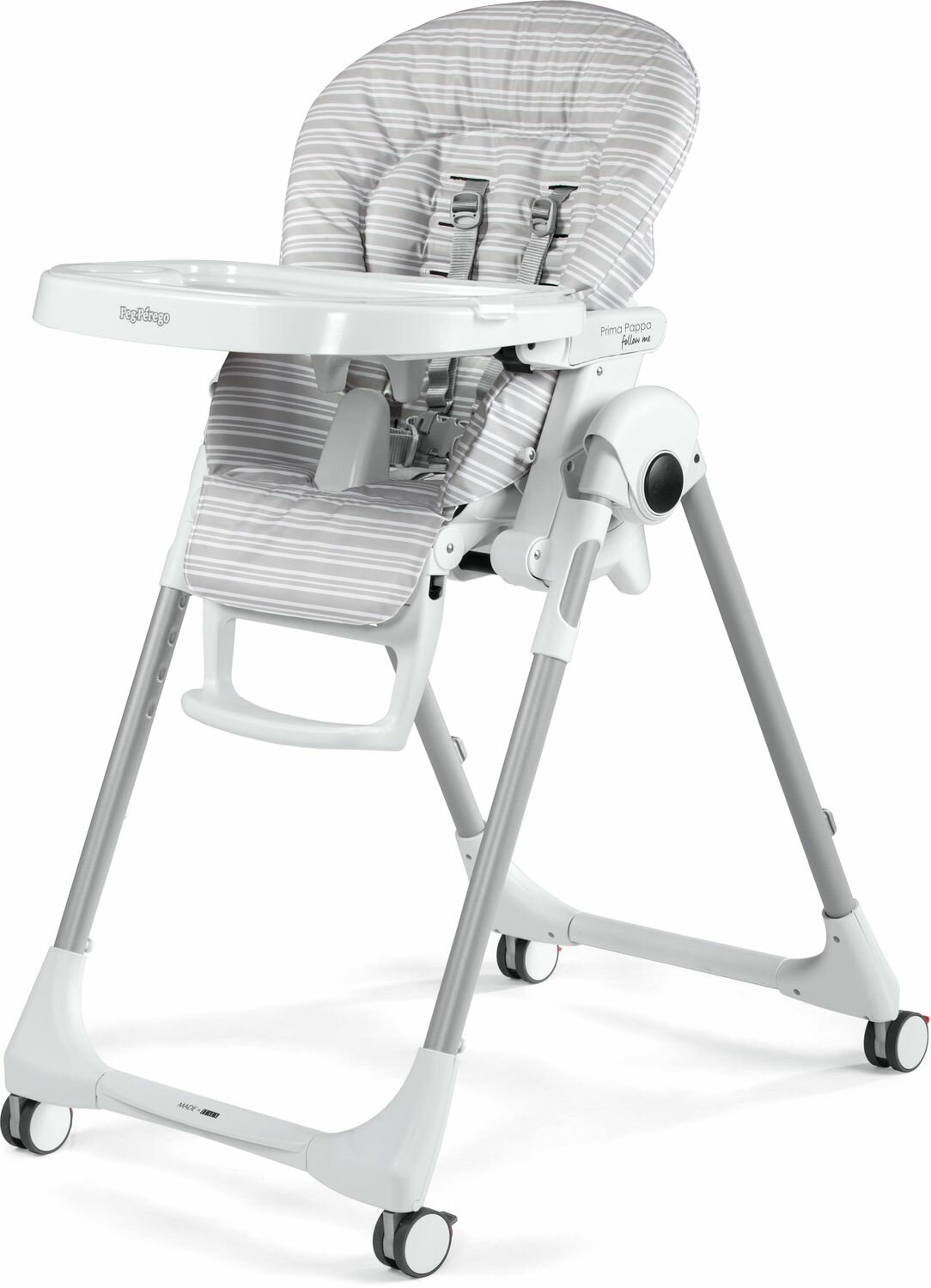 Стульчик для кормления Peg-Perego Prima Pappa Follow Me linear grey