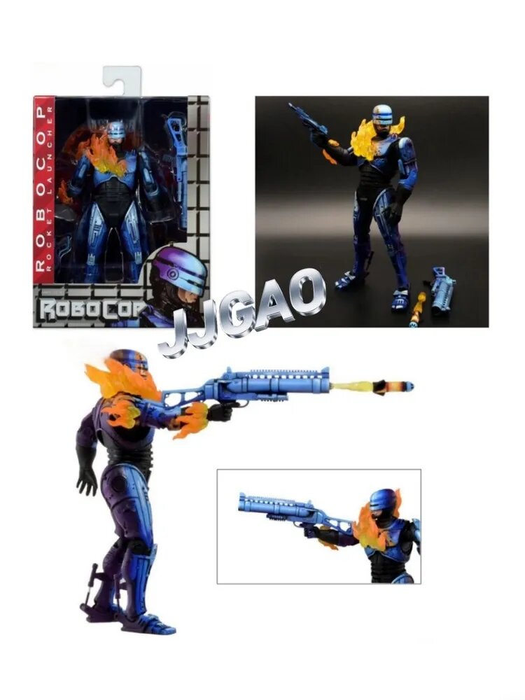 Фигурки , Серия игр "Робокоп против Терминатора": Robocop (War Damage Edition), 2-е поколение, подвижная модель в масштабе 7 дюймов