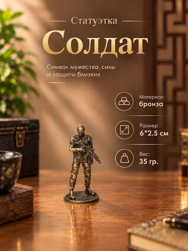 Статуэтка "Солдат", бронза (6*2.5 см.)