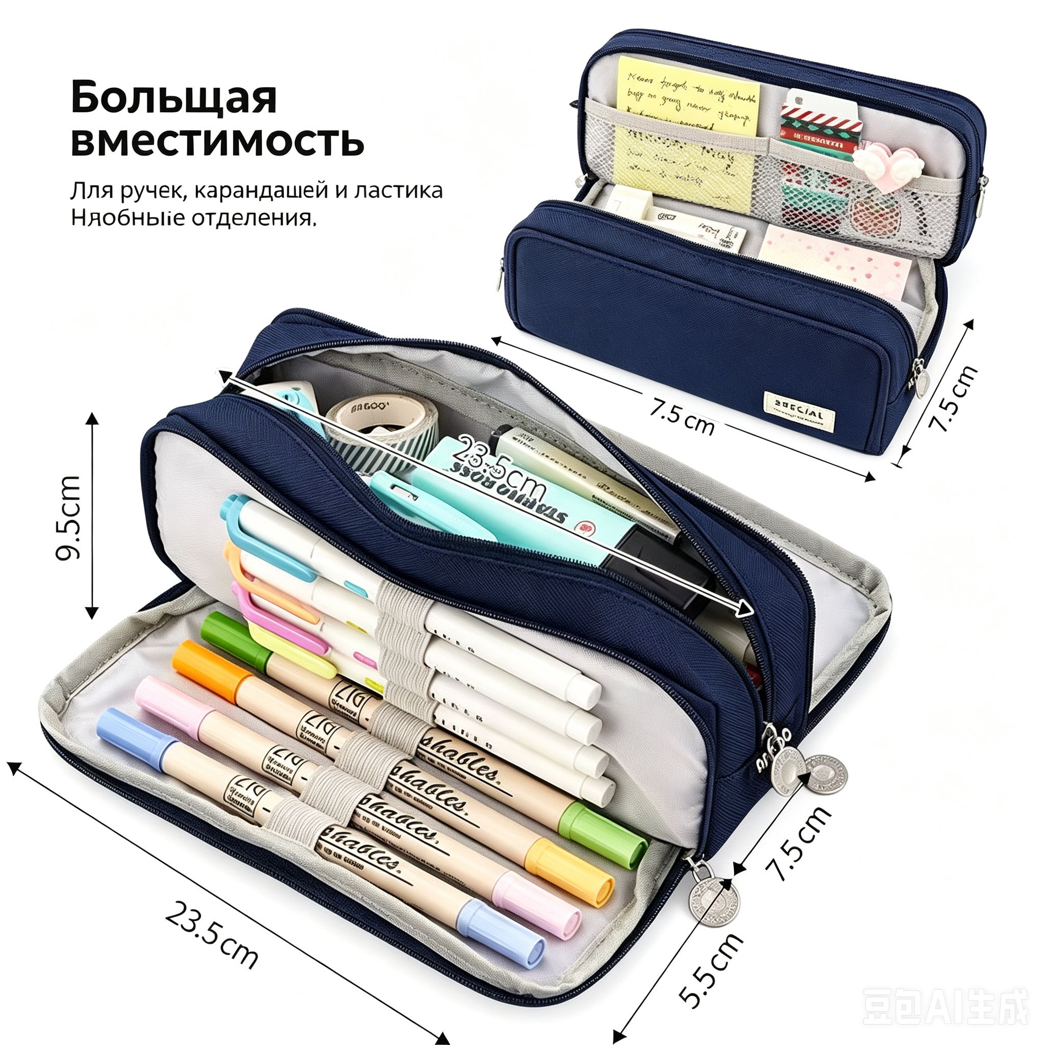 Многофункциональный, устойчивый к загрязнениям многослойный пенал для школьников