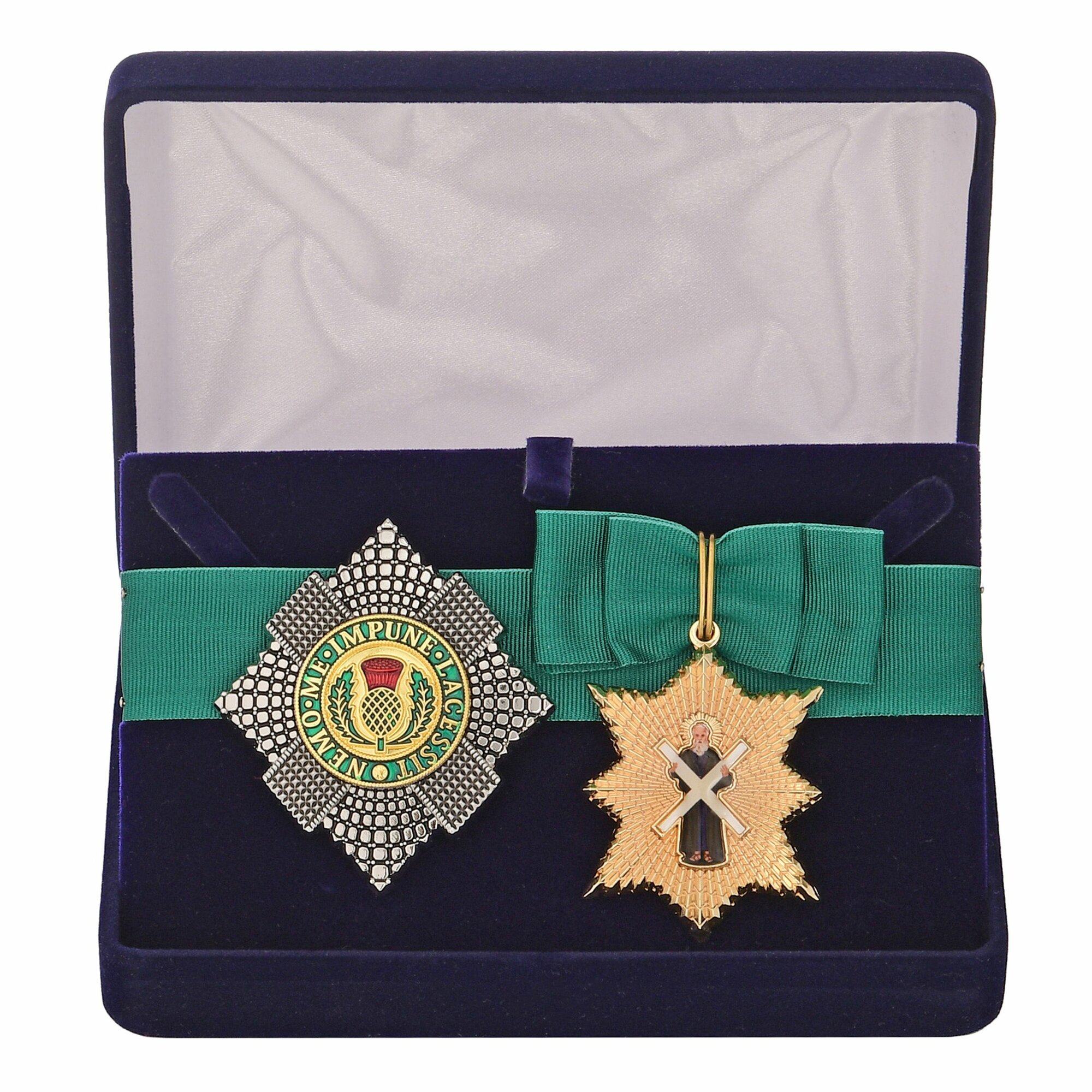 Знак и звезда ордена Чертополоха в подарочном футляре, сувенирные муляжи