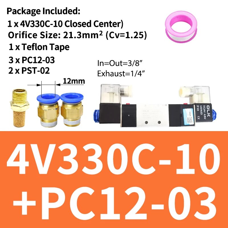 Пневматические электромагнитные клапаны 4V130C-06 4V230C-08 4V330C-10 4V430C-15