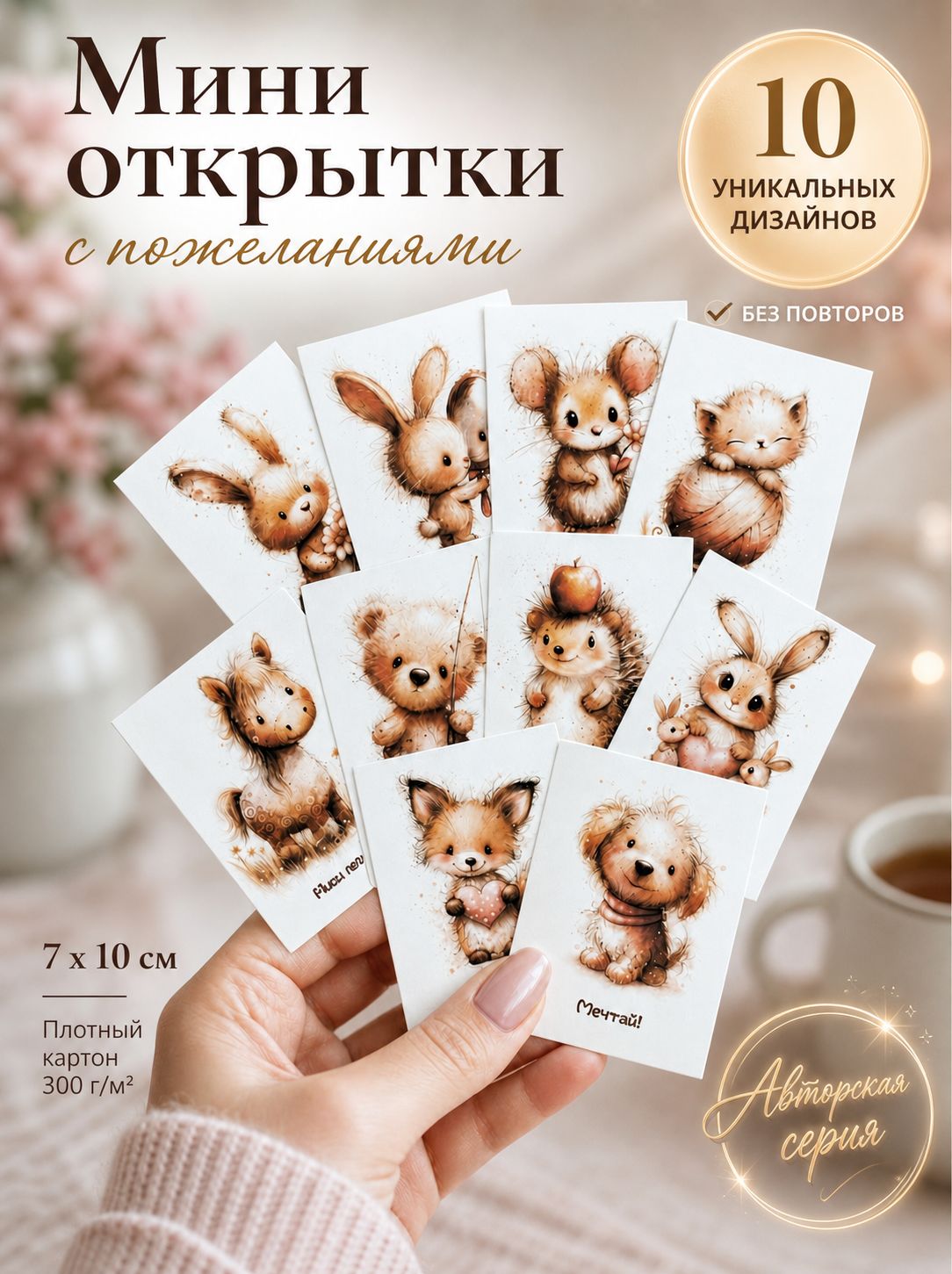 Мини открытки "Маленькое чудо", 7 х 10 см, мини открытки с пожеланиями