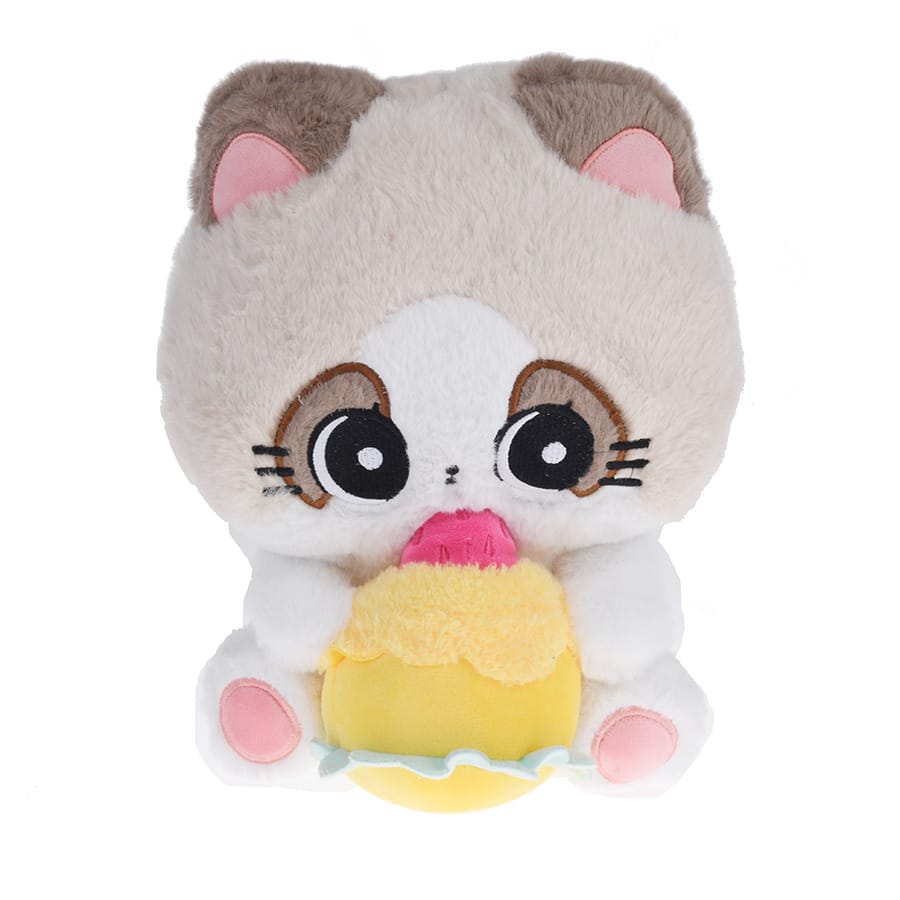 Мягкая игрушка Smiki Yummymals, котик с десертиком, маскот, 28 см