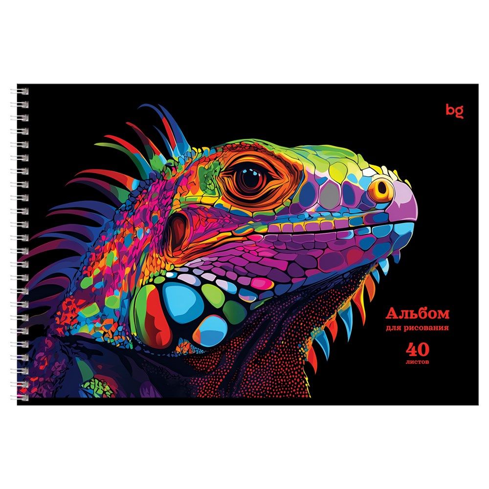 Альбом для рисования BG А4 40л. на спирали "Дикая палитра" (АР4гр40 09888)