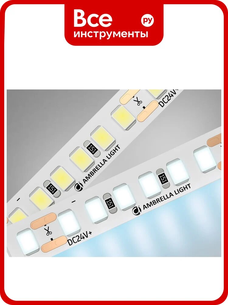 Светодиодная лента Ambrella Light 2835 180Led /14.4W m/ 24V IP20 6500K 5m GS3213