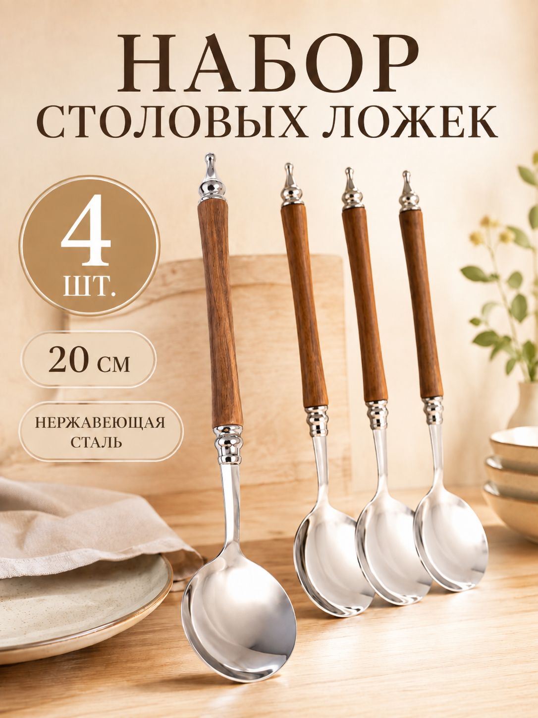 Ложка для салата серебристый