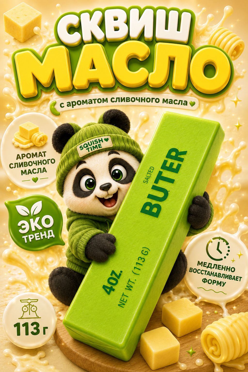 Сквиш Butter масло слайм антистресс