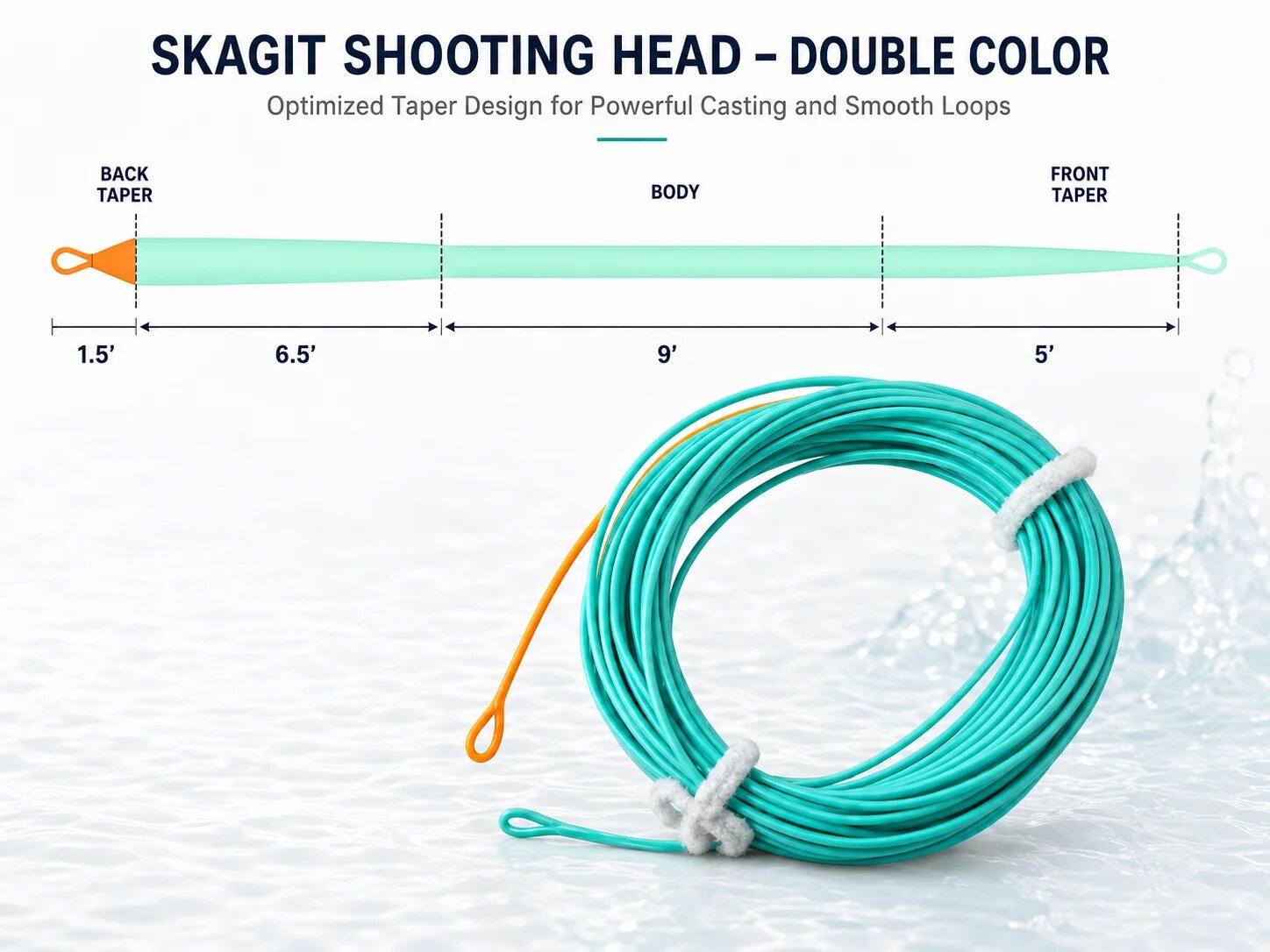 Aventik Double Color Floating Skagit Леска для нахлыстовой рыбалки 20FT/400грн 17FT 250 grain