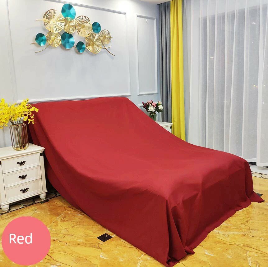Красная пыльник для мебели - 3м x 4.5м, подходит для кровати 2м ширины с спинкой, домашнее использование прочная ткань