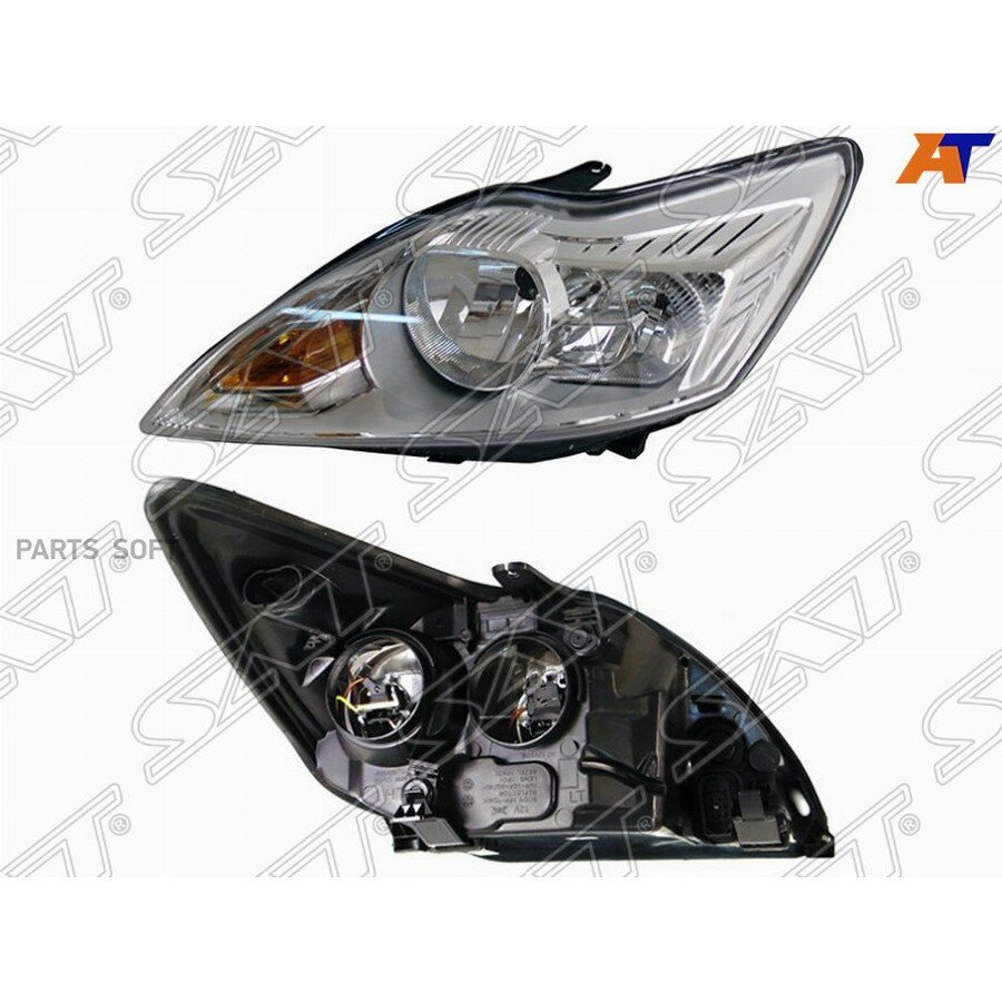 Фара Ford Focus 07-11 (Слева/ Галоген/ Ручная регулировка) от официального дистрибьютора, SAT, артикул ST4311170CL