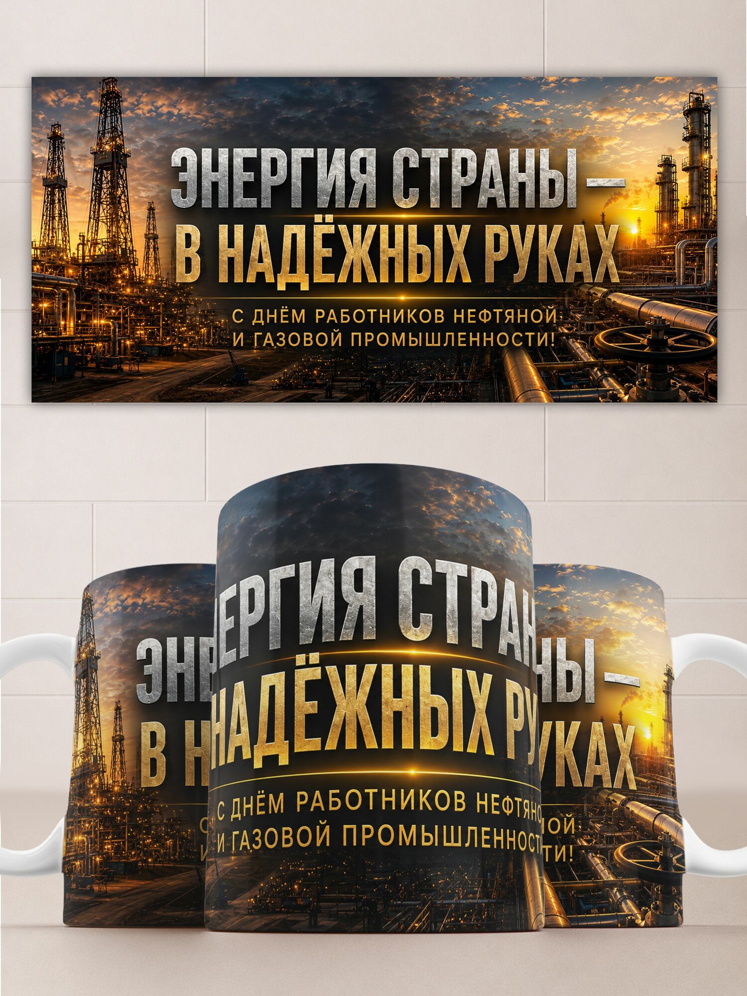 Кружка с принтом Энергия страны в надёжных руках