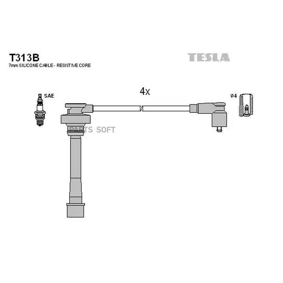 TESLA T313B к-кт проводов!\ Chery Tiggo 2.4