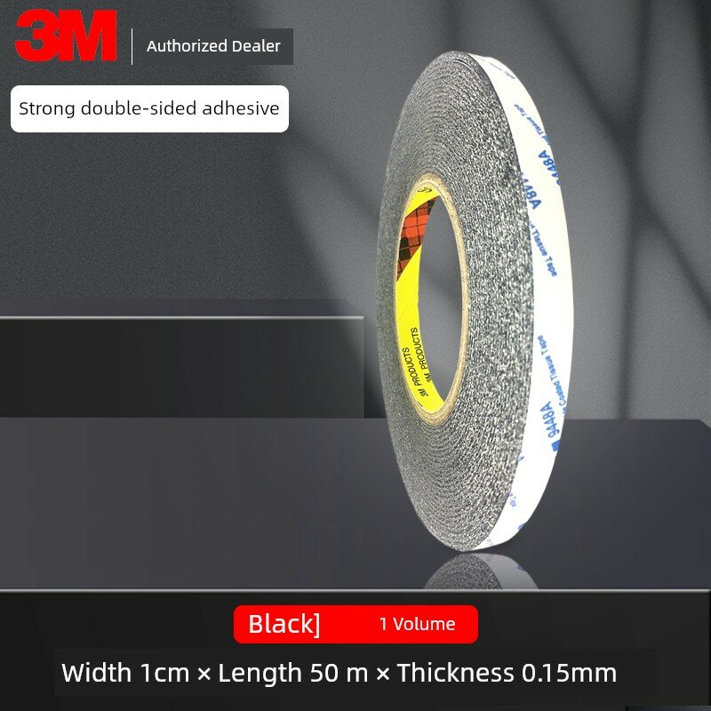 3M 9448AB Черная клейкая лента 10мм ширина 50м рулон для ремонта экрана телефона