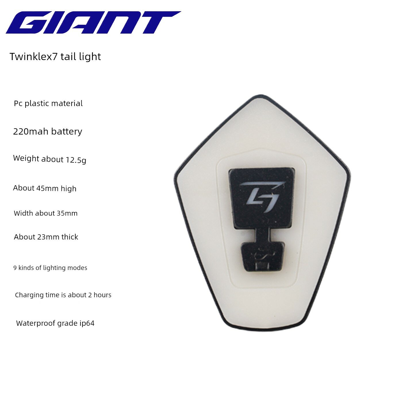 GIANT Twinkle X7 Задний велосипедный светильник с USB-зарядкой — светодиодный световой сигнал для шлема и велосипеда