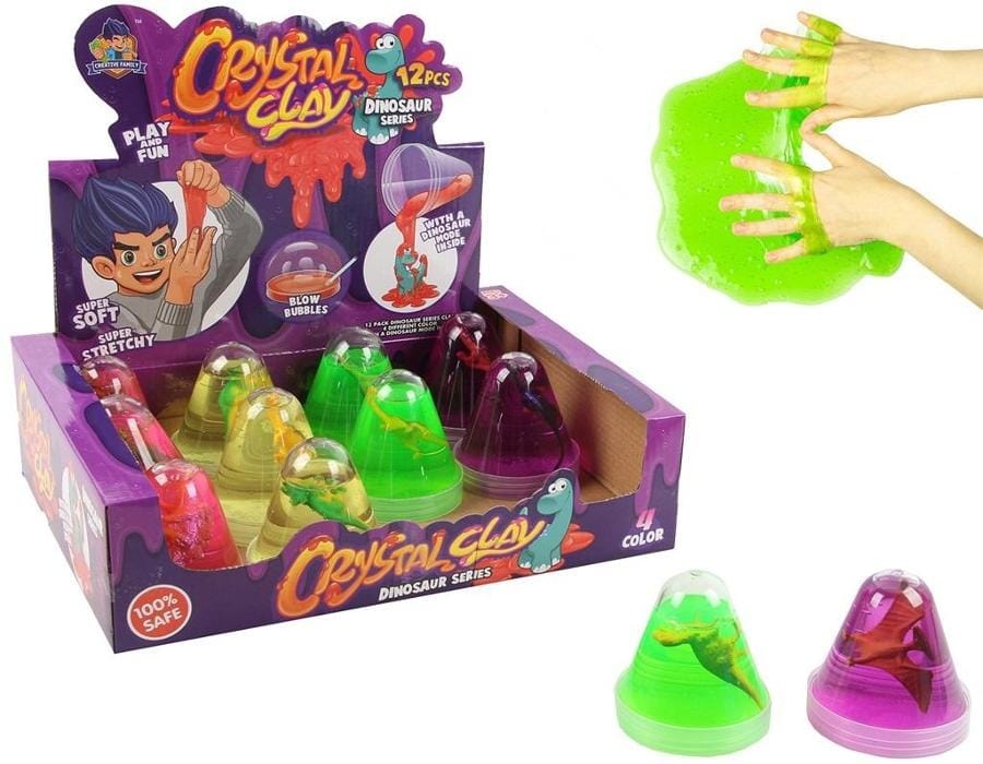 Пластилин Trifox Slime, магическая масса с динозавром для детей, 150 г