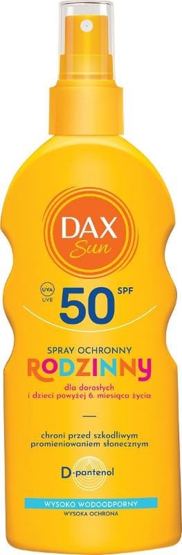Средство солнцезащитное Dax Sun, семейный защитный спрей, SPF 50, 200 мл