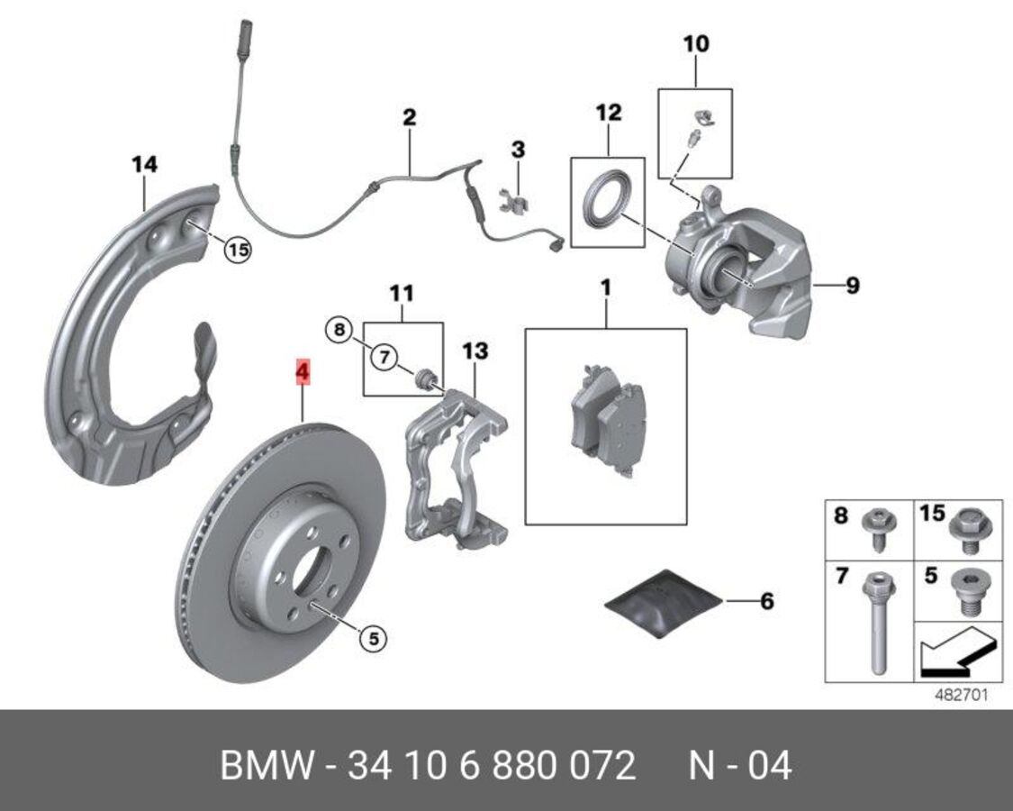 Диск тормозной org (BMW 34106880072)