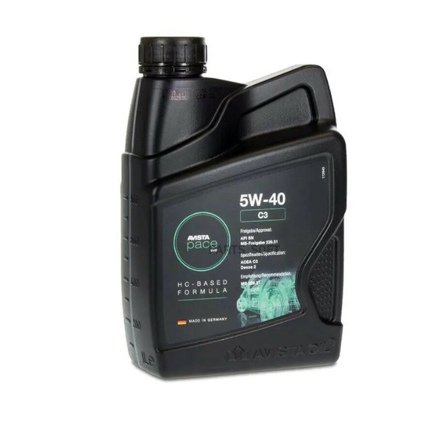 AVISTA PACE EVO C3 SAE 5W-40 5л от официального дистрибьютора, AVISTA, артикул 173512