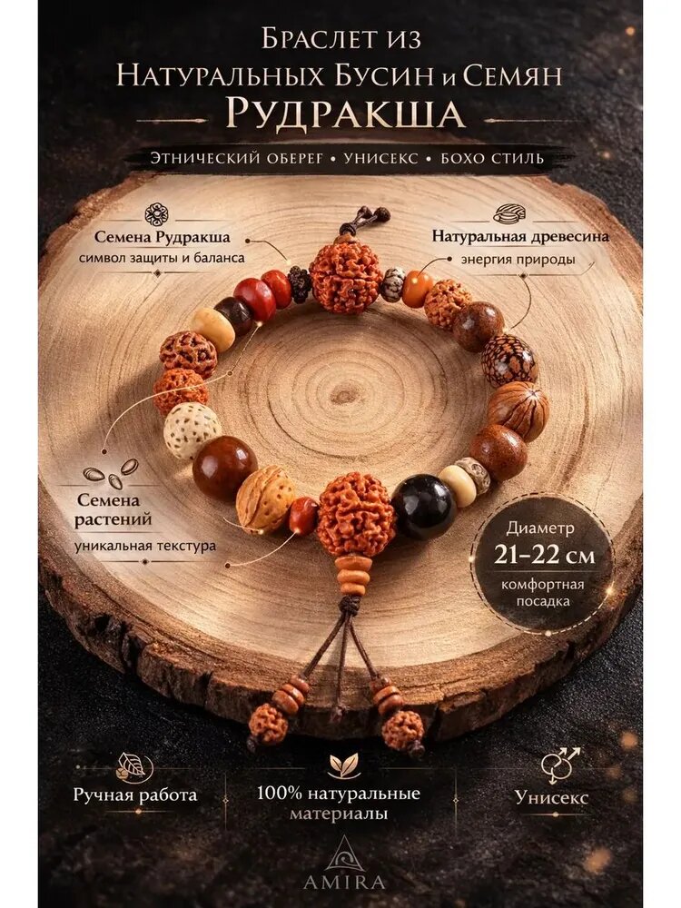 Браслет, рудракша