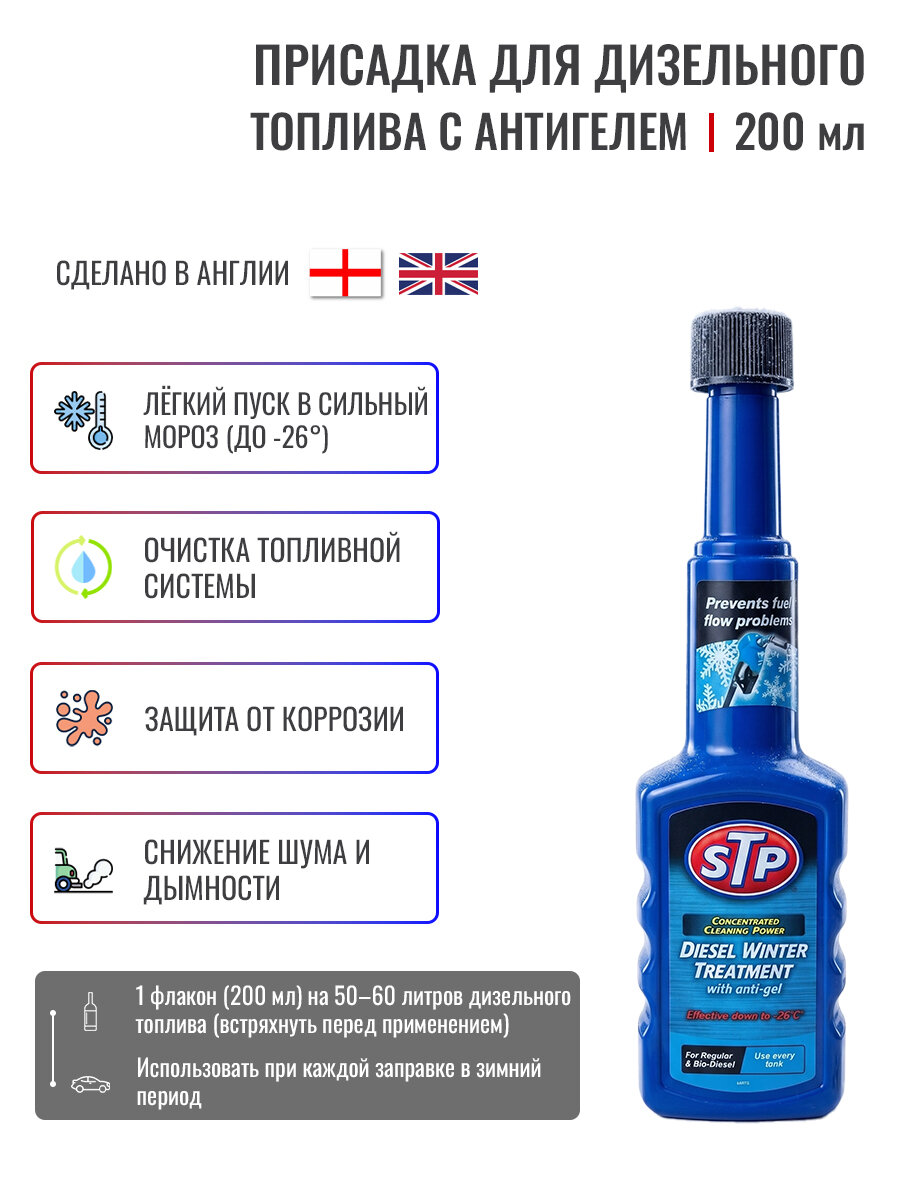 STP Зимняя добавка для дизельного топлива с антигелем Diesel Winter with Anti-Gel 200 мл ST55200EN