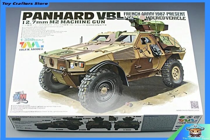 Эксклюзивный комплект детализированной модели в масштабе 1/35 от Tiger Model 4619 представляет собой французскую бронемашину Panhard VBL, оснащенную бестселлером пулеметом M2 калибра 12.7 мм