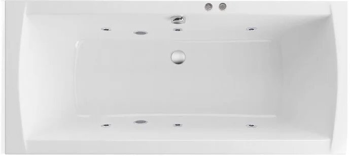 Акриловая ванна Excellent Aquaria Lux WAEX. AQU18. SOFT 179x79, с каркасом, пристенная, встраиваемая, белая, глянцевая, со сливом-переливом, прямоугольная, с гидромассажем