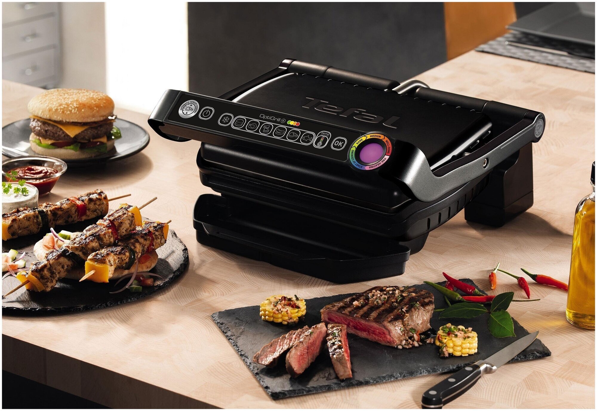 Гриль Tefal Optigrill+ GC714834, 2000 вт, черный