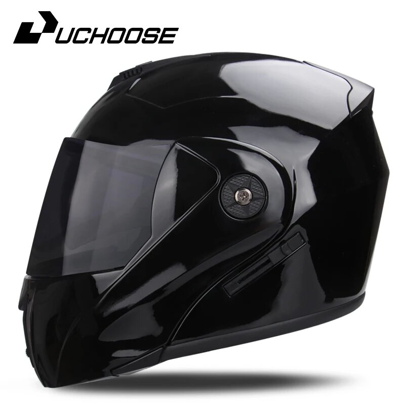 Мотоциклетный шлем Uchoose с двойным объективом, модульный откидной шлем с L, Tea visor of bright