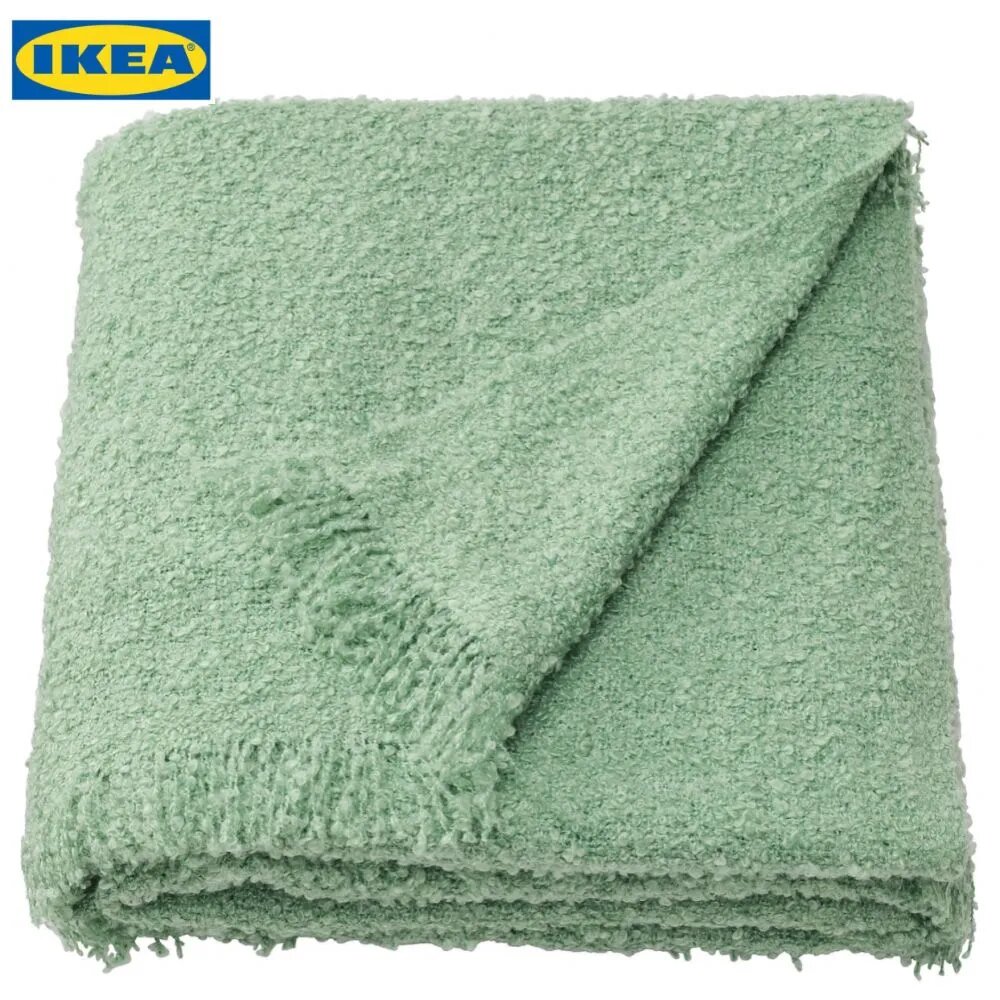 IKEA Плед 130x170 см полиэстер вязаный, плюшевый водопад горчичный