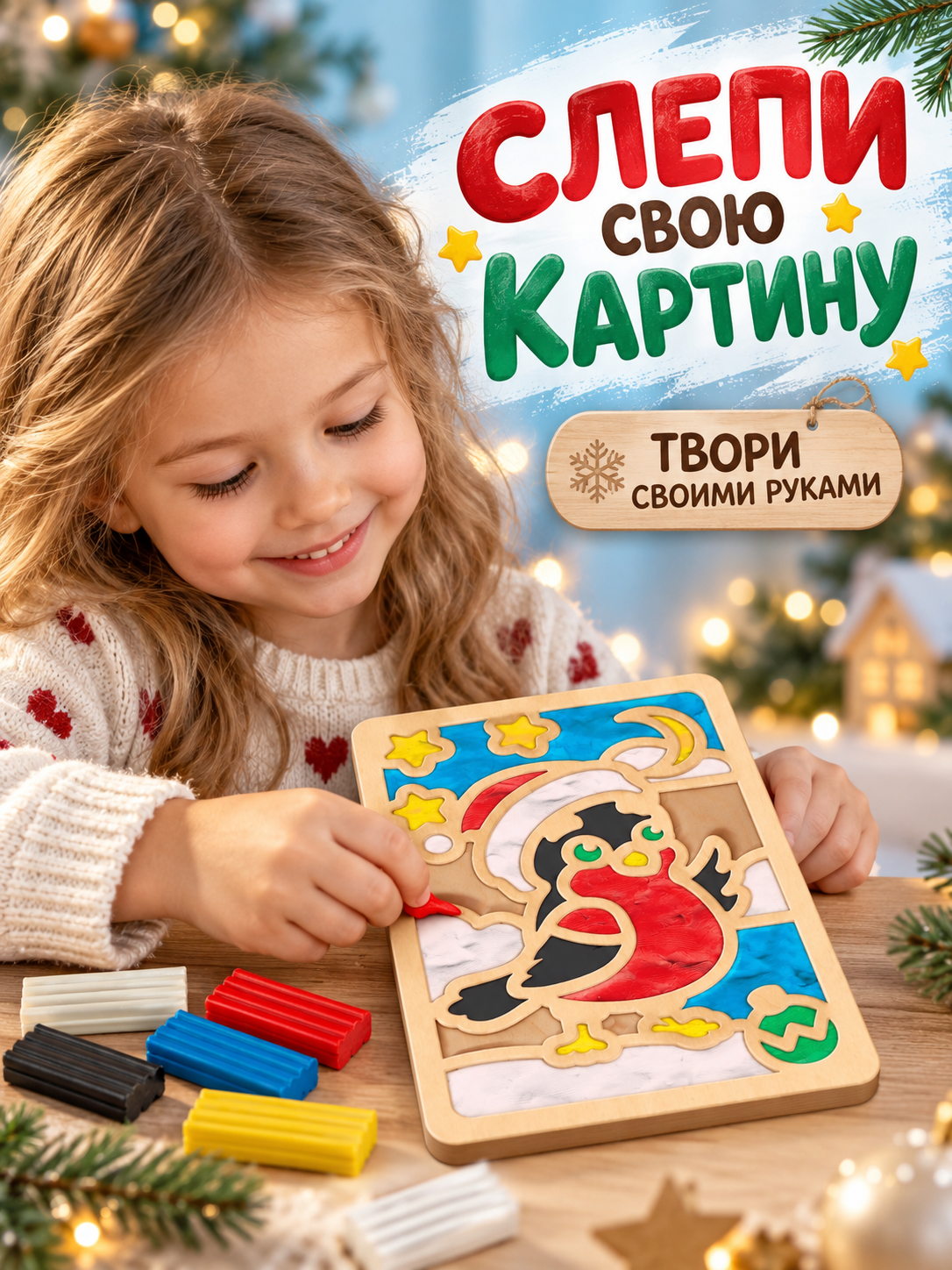 Пластилиновые картинки Лесная мастерская "Снегирь", набор для творчества
