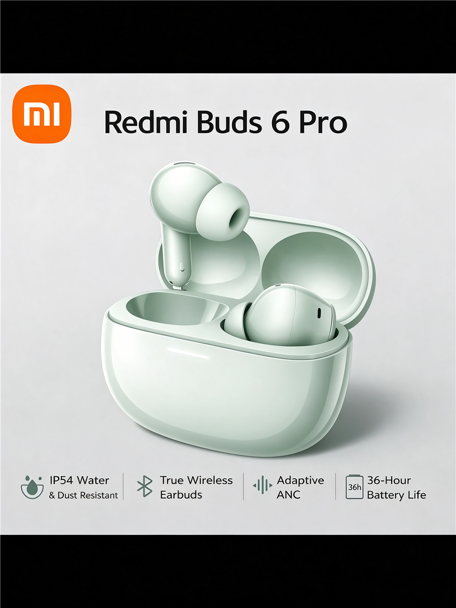 Беспроводные наушники Redmi Buds 6 Pro, IP54, до 36 часов автономной работы