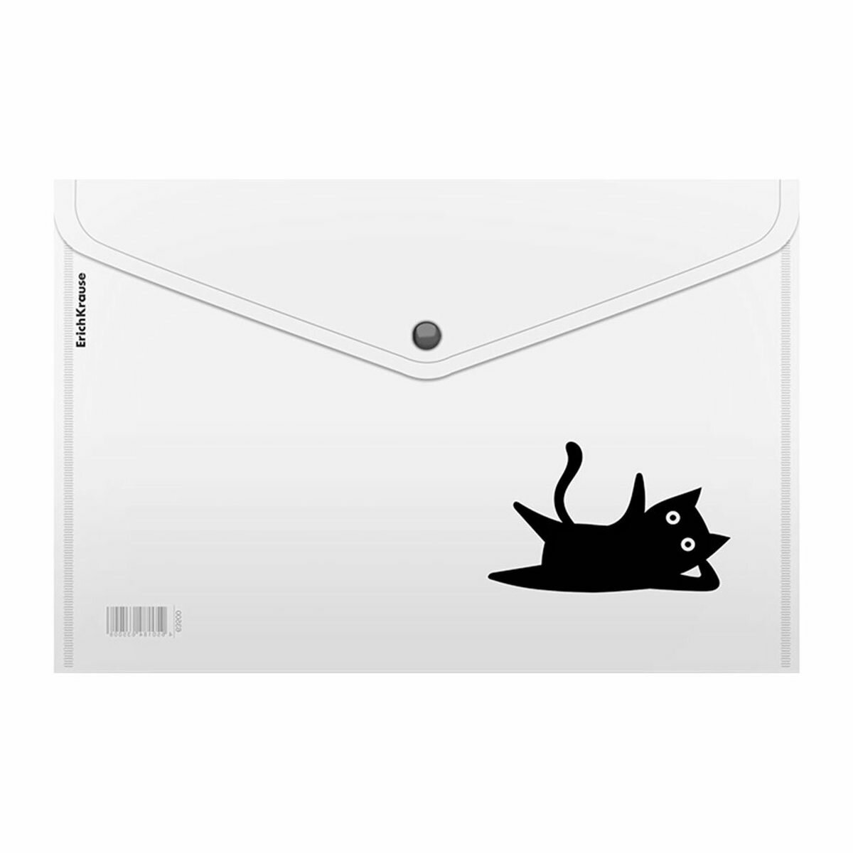 Папка-конверт на кнопке Erich Krause Clear Cat (А4, 160мкм, до 120 листов) непрозрачная (63500)