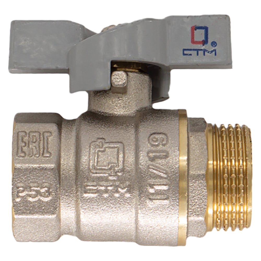 Шаровой кран для воды СТМ стандарт 1/2", г/ш, бабочка CWFMB012