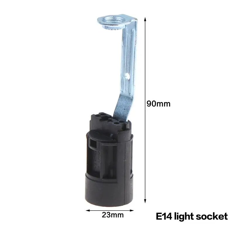 Регулируемый патрон-держатель для LED ламп E14 нержавеющая сталь 90mm