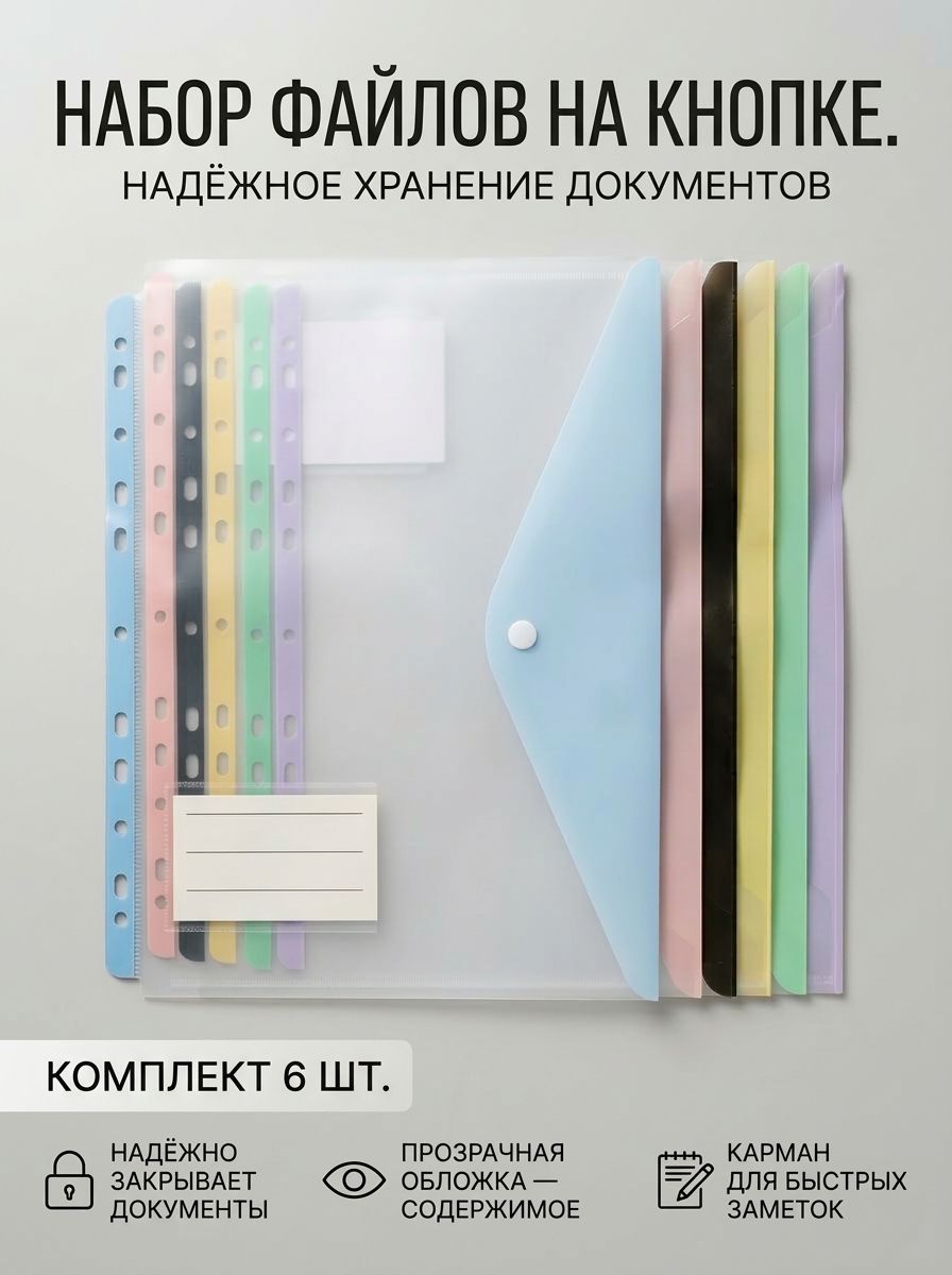 Папка-файл А4, 6 шт.