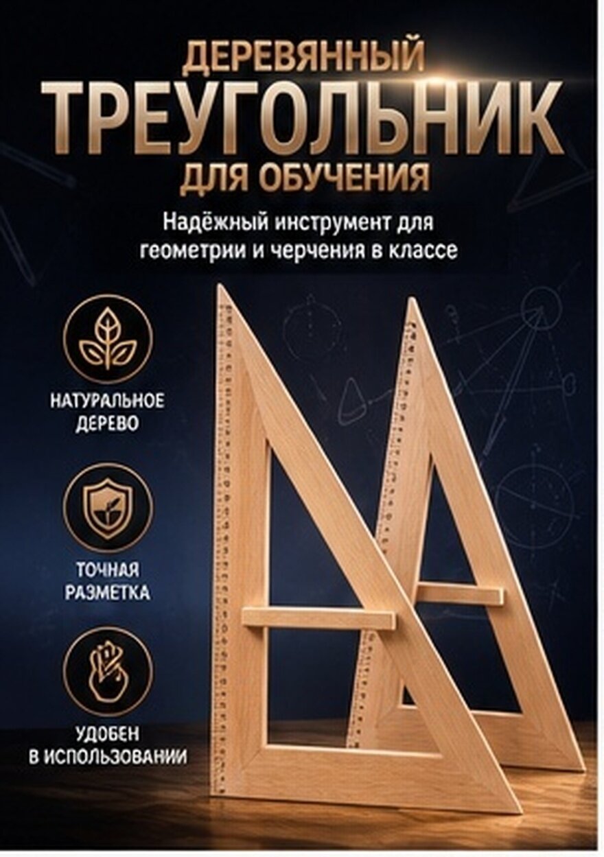 Линейка Для Учителя Из Дерева Инструмент Для Измерения Помощь В Обучении 52.00X29.00X0.60Cm