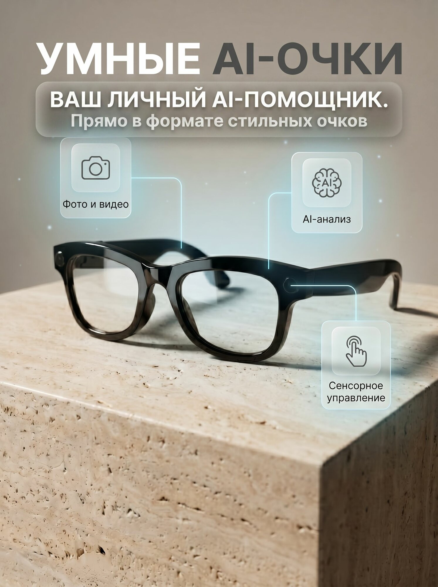 Умные смарт очки с камерой HD