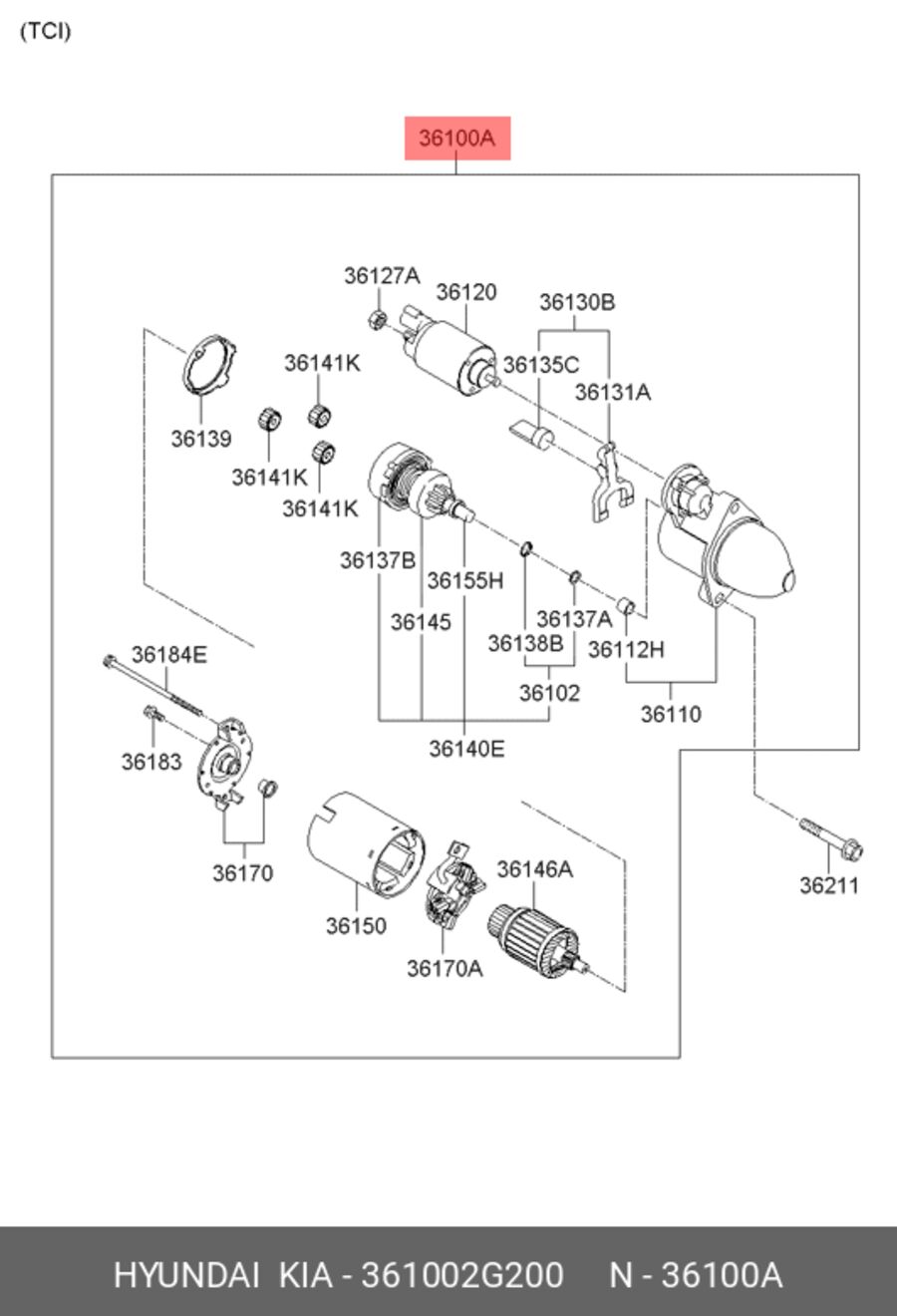 Стартер org (Hyundai/Kia 361002G200)