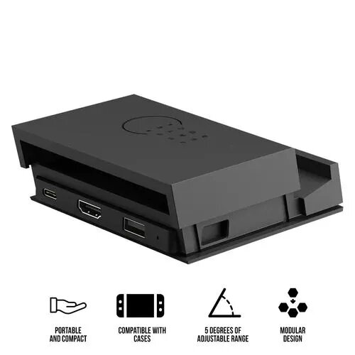 Док-станция (5 в 1) Jumpgate Pro для Steam Deck LCD/OLED, Nintendo Switch/OLED/Switch 2 Savage Raven by Skull & Co, 5 портов: USB Type-C (PD 100W), HDMI 2.1 (4K 120Гц), 3 x USB Type-A 3.0
