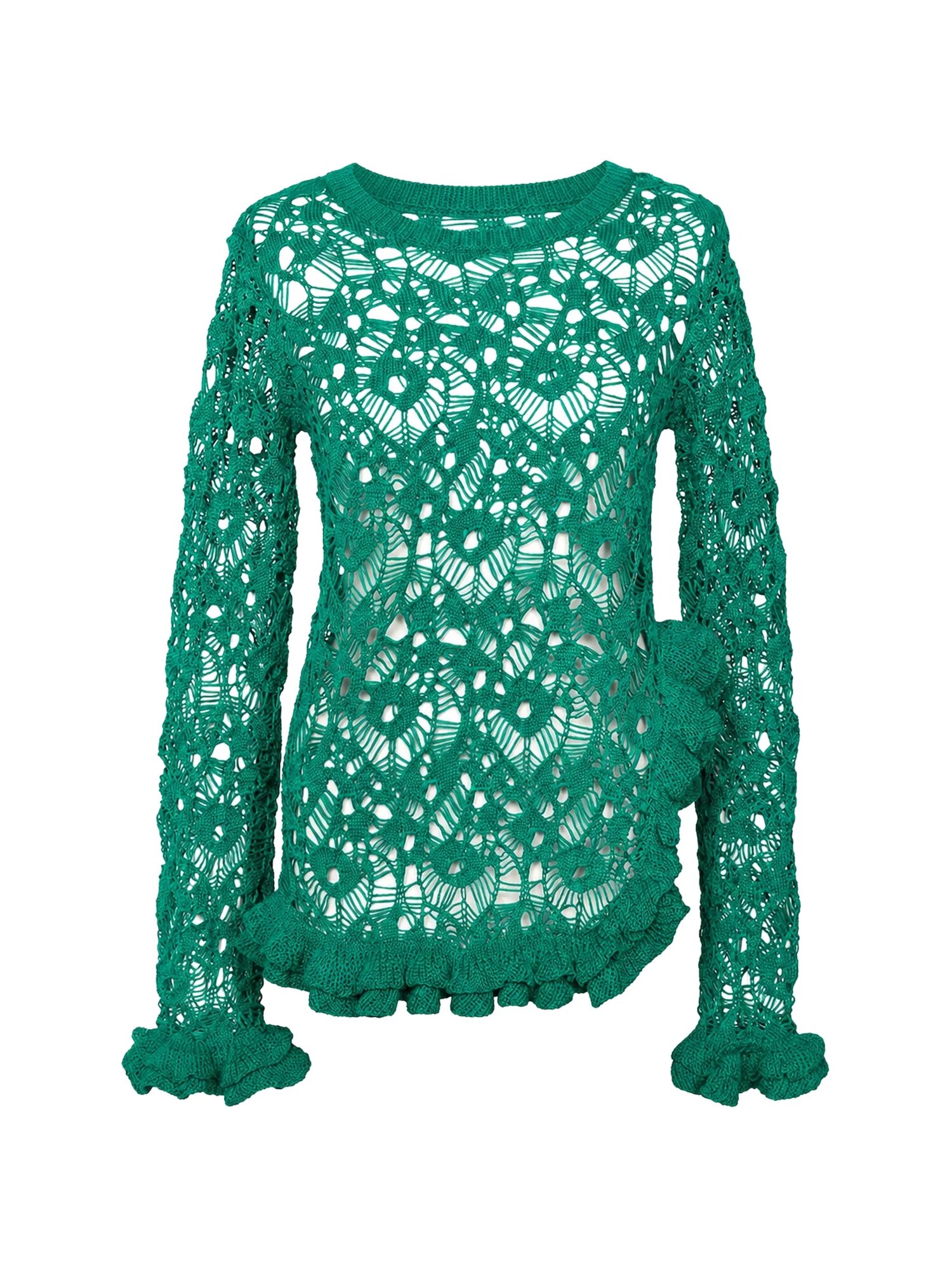 Блуза muller of yoshiokubo Frilled lace-knit blouse