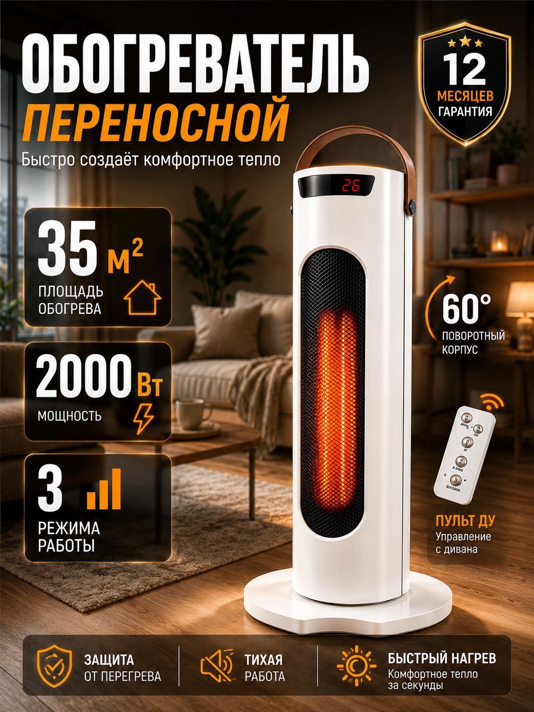 Обогреватель для дома электрический тепловентилятор