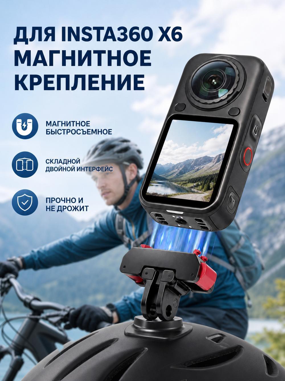 Крепление быстросъемное алюминиевое для Insta360 X6 X5, расширительная база с замком-защелкой для экшн-камеры