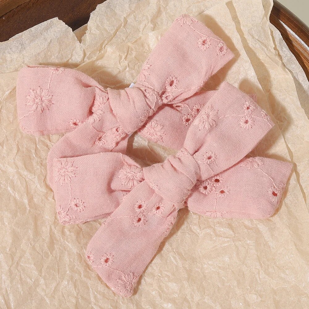 Розовые детские заколки CUTE BOWS SH011-4, 1шт