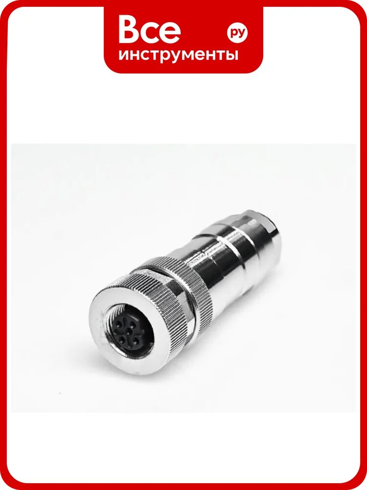Соединитель клеммный VELLEDQ M12P-BF05T, Розетка, Прямой с клеммником, Пластик 5-PIN IP65 125 AC/DC, 08-00038286