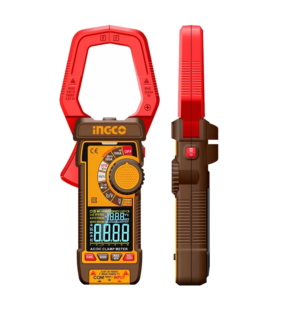 INGCO Мультиметр цифровой 1000А AC/DC INDUSTRIAL DCM610002
