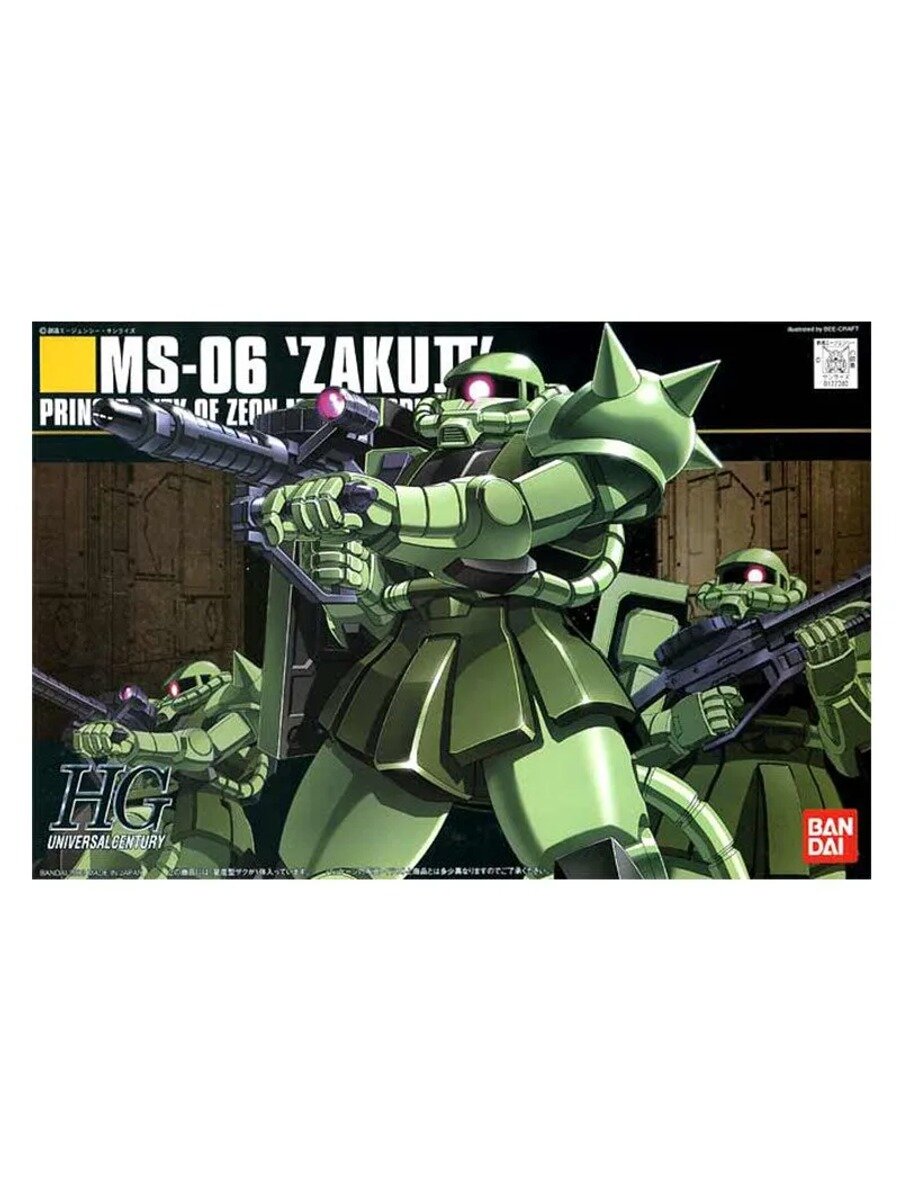 Модель для сборки Bandai HG UC 1/144 MS-06 ZAKU II, пластиковая фигурка, масштаб 1/144
